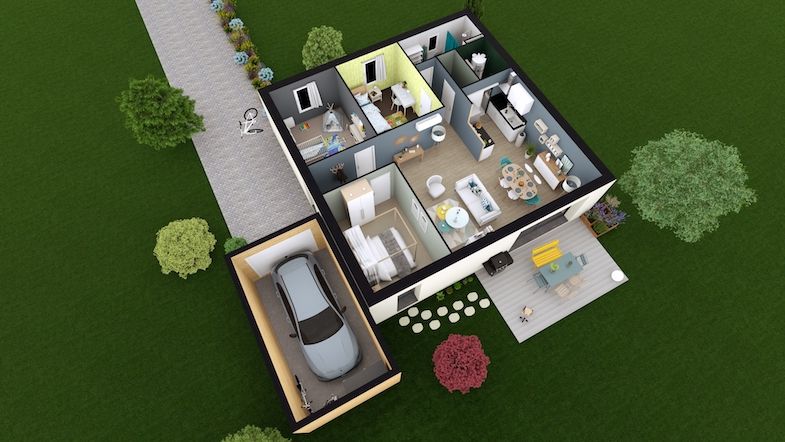 Maison 80 m2 plain-pied - Plans & Prix | Maisons Bebium